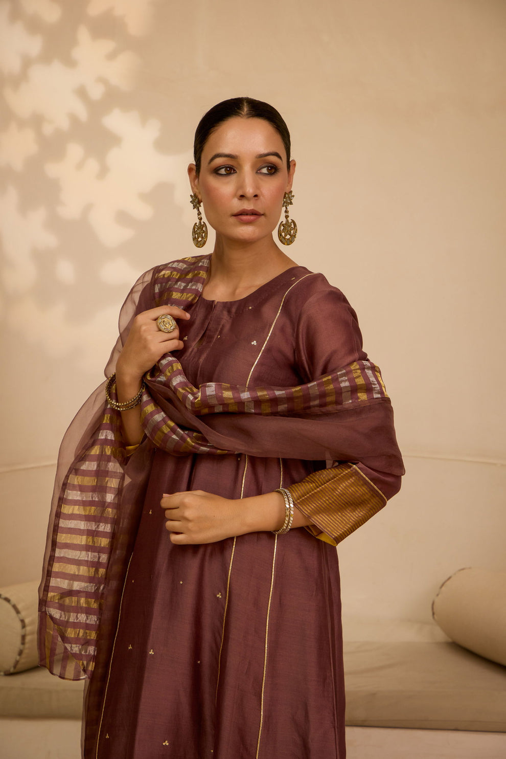 Laila - The Brown A-line Suit Set – mansinagdev