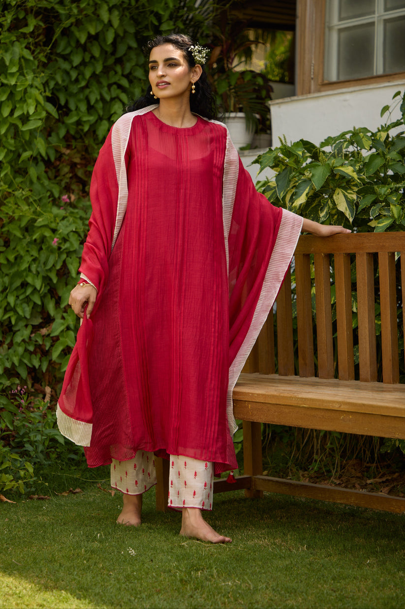 June - The Red and white suit set – mansinagdev